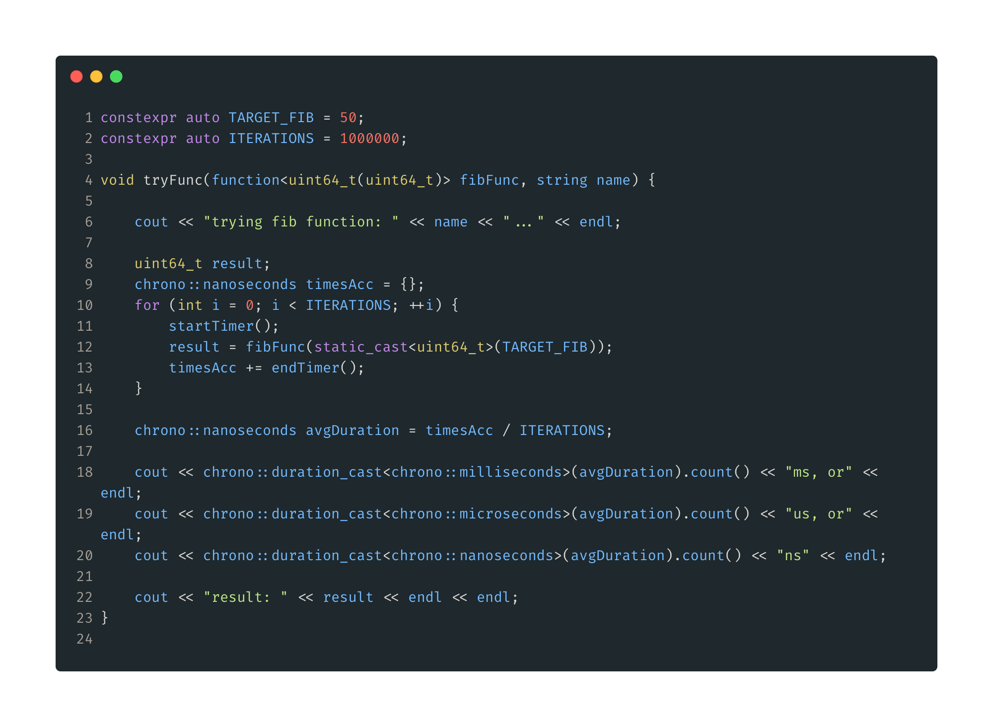 Comparing different methods to get the 50th Fibonacci number in C++